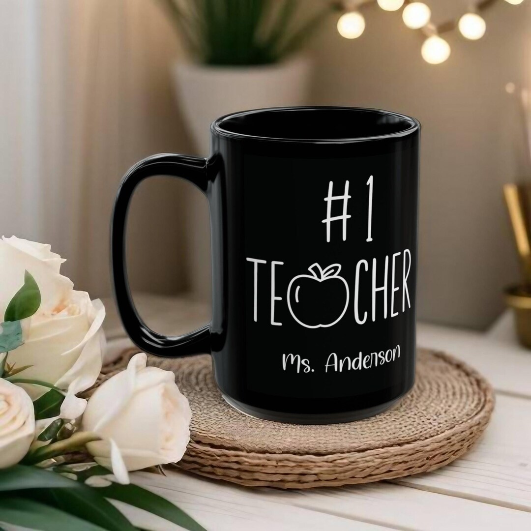 Number 1 Teacher Mug for School Teachers Appreciation Day Present Best ...