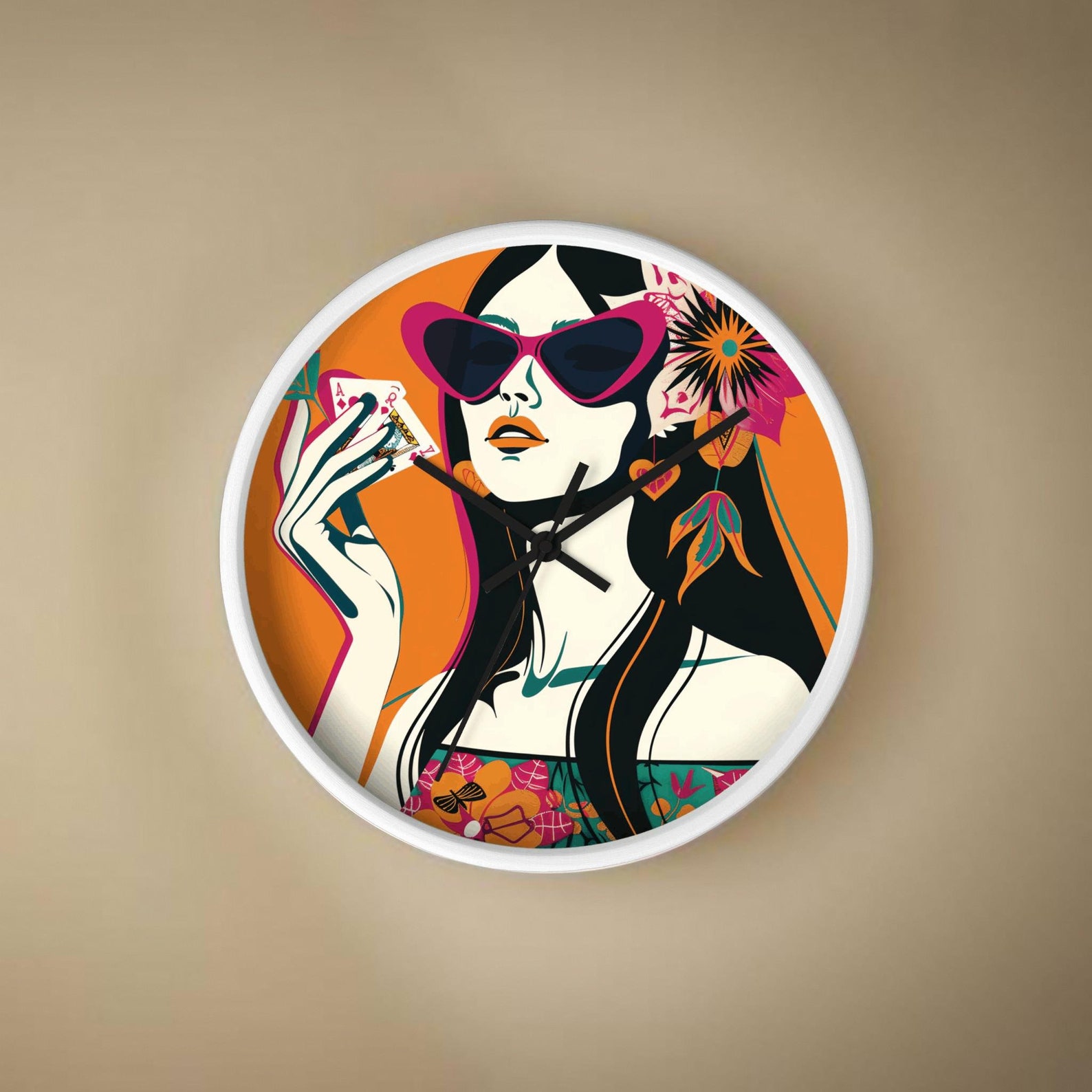 Pop Art Wall Clock Retro 1960s Timepiece Wall Art Quirky Office Vibrant ...