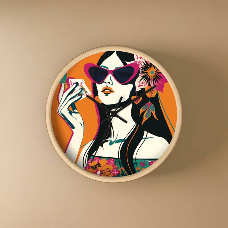 Pop Art Wall Clock Retro 1960s Timepiece Wall Art Quirky Office Vibrant ...