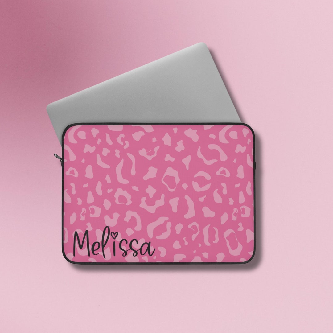 Stylish Laptop Sleeve Pink Leopard Print Cute Computer Case Tech ...