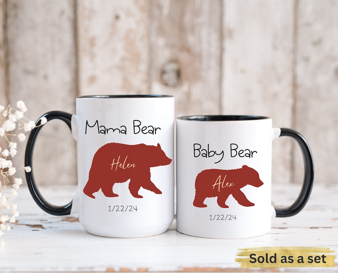 Mama Bear Baby Bear Mug Set New Mom Gift Personalized 1st Mothers Day ...