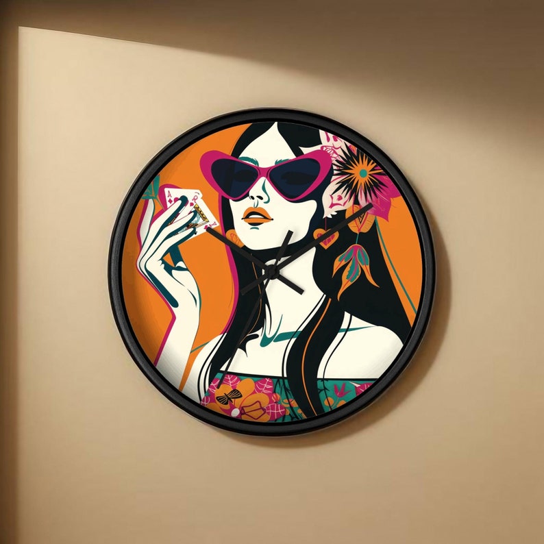 Pop Art Wall Clock Retro 1960s Timepiece Wall Art Quirky Office Vibrant ...