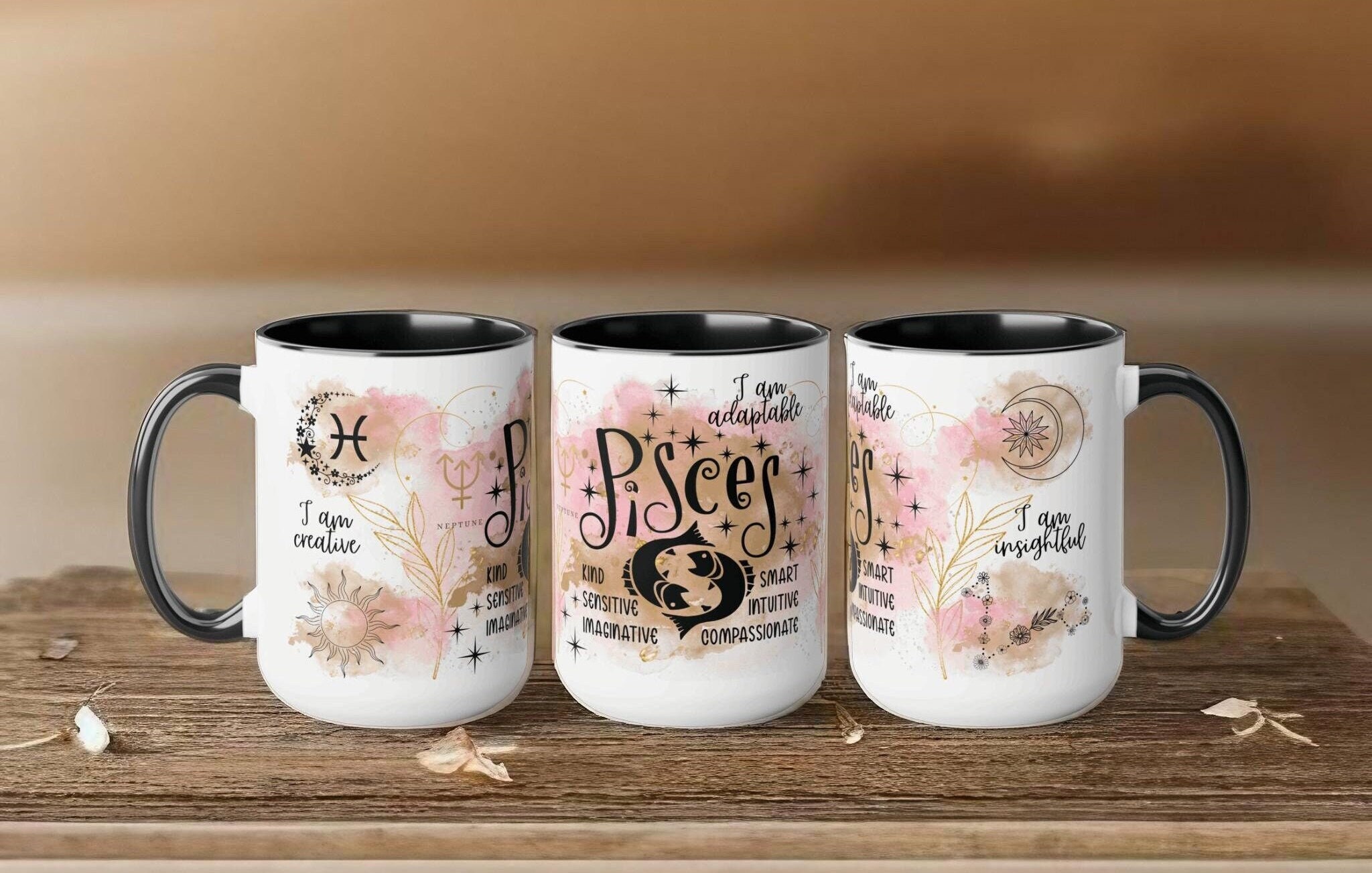 Pisces Coffee Cup Zodiac Sign Star February March Birthday Gift ...