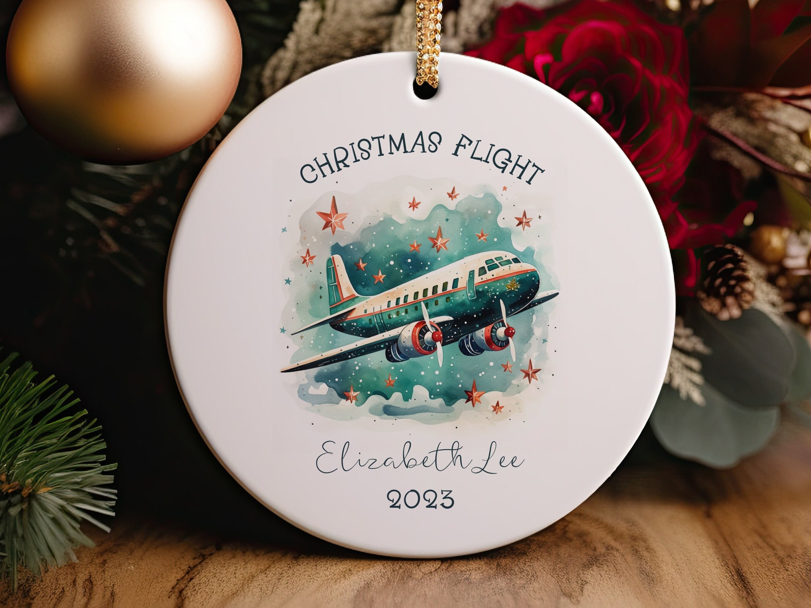 Airplane Ornament for Pilots Flight Attendants Personalized Aviation ...
