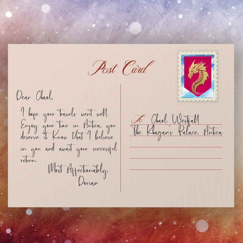 Rifthold Postcard From Dorian Officially Licensed Art Print Throne of ...