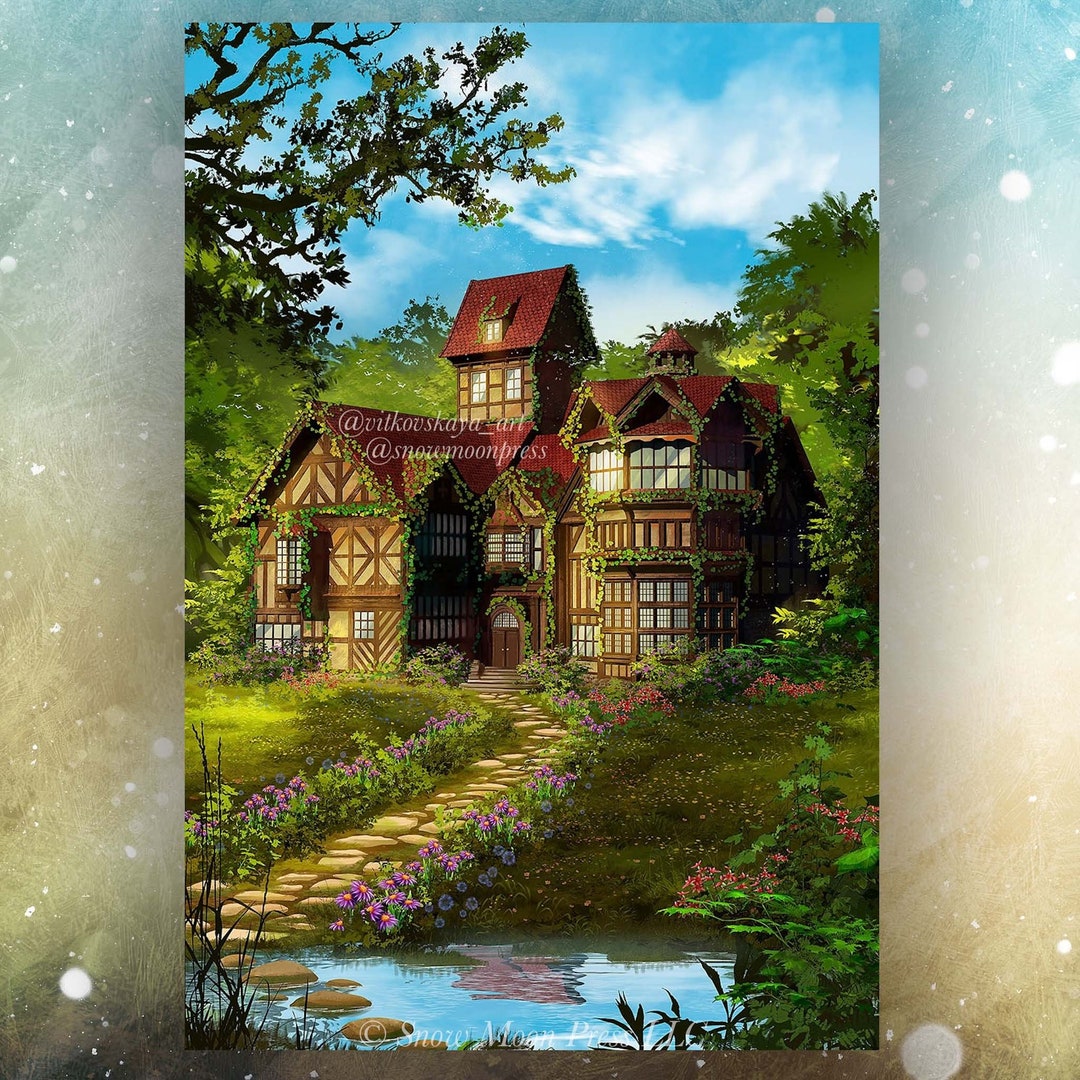 Fae Cottage - Fantasy Bookish Art Print - Etsy
