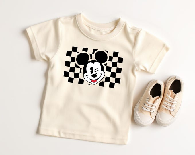 Classic Checker Winking Mickey Mouse Shirt, Mickey Kids Shirt, Youth ...