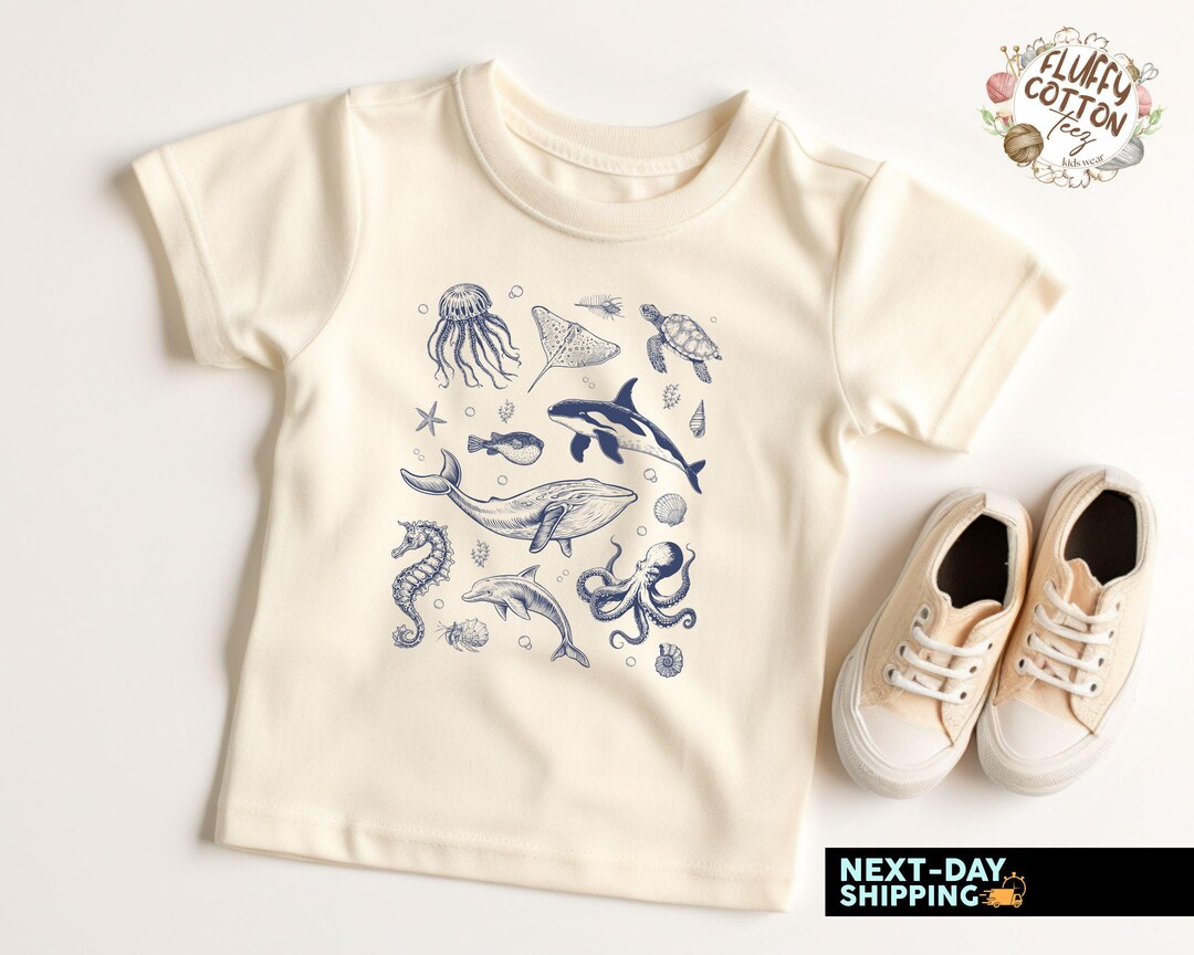 Ocean Creatures Kids Shirt - Sea Animal Toddler Tee - Etsy