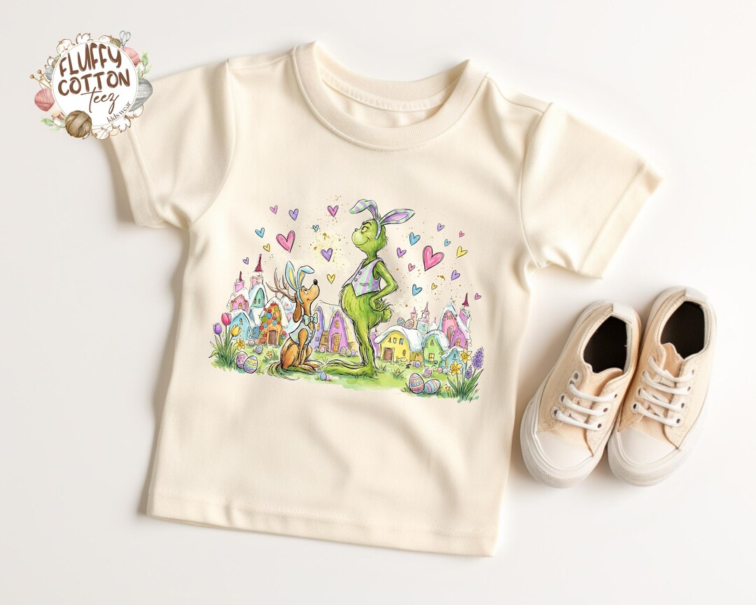 Easter Grinch Bunny Kids Shirt - Cute Grinch & Max Easter Eggs Tee ...