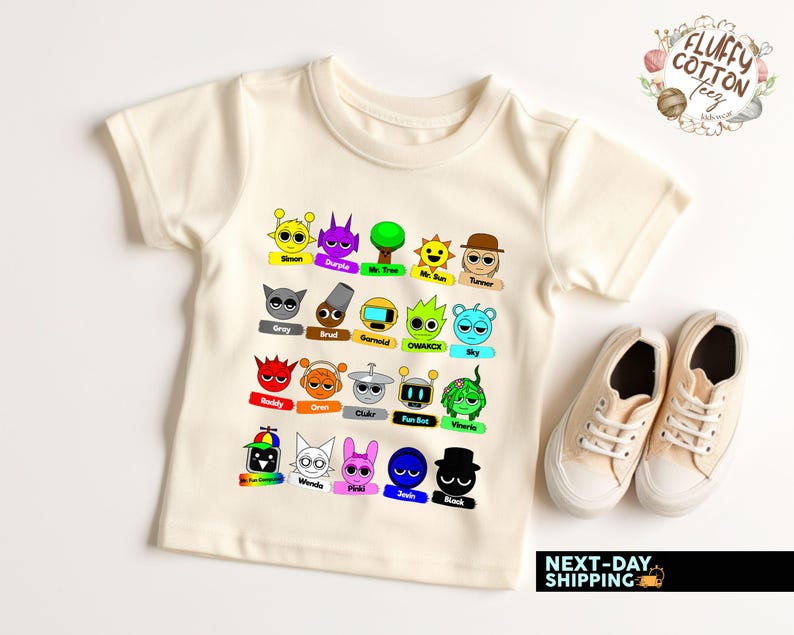 Sprunki Game Character Shirt, Roblox Fan Tee, Kids Owakcx T-shirt - Etsy