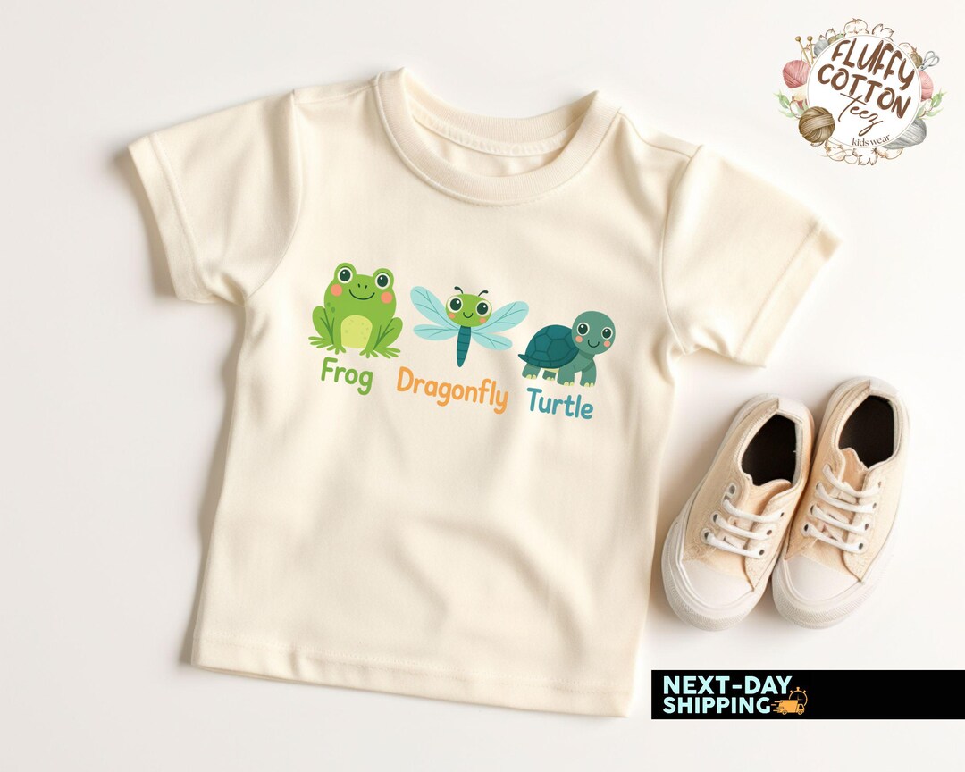 Funny Frog, Turtle, Dragonfly Kids Shirt, Minimalist Nature Tee - Etsy