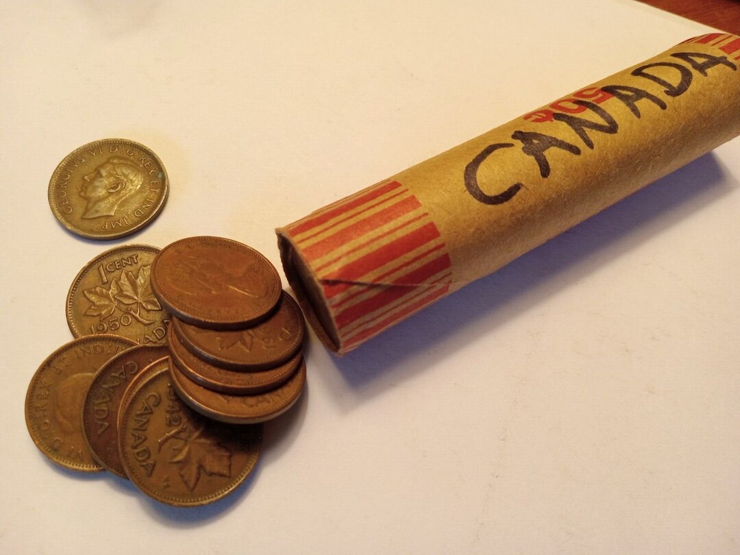 50 Roll Canadian Copper Pennies 1C WOW ANTIQUE COPPER - Etsy