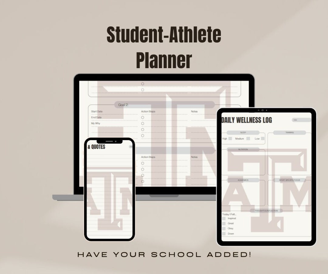 Texas A&M University Student-athlete Planner Digital Planner - Etsy