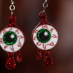 Bloody Eye Earrings, Blood Drip Earrings, Creepy Eyeball Earrings ...