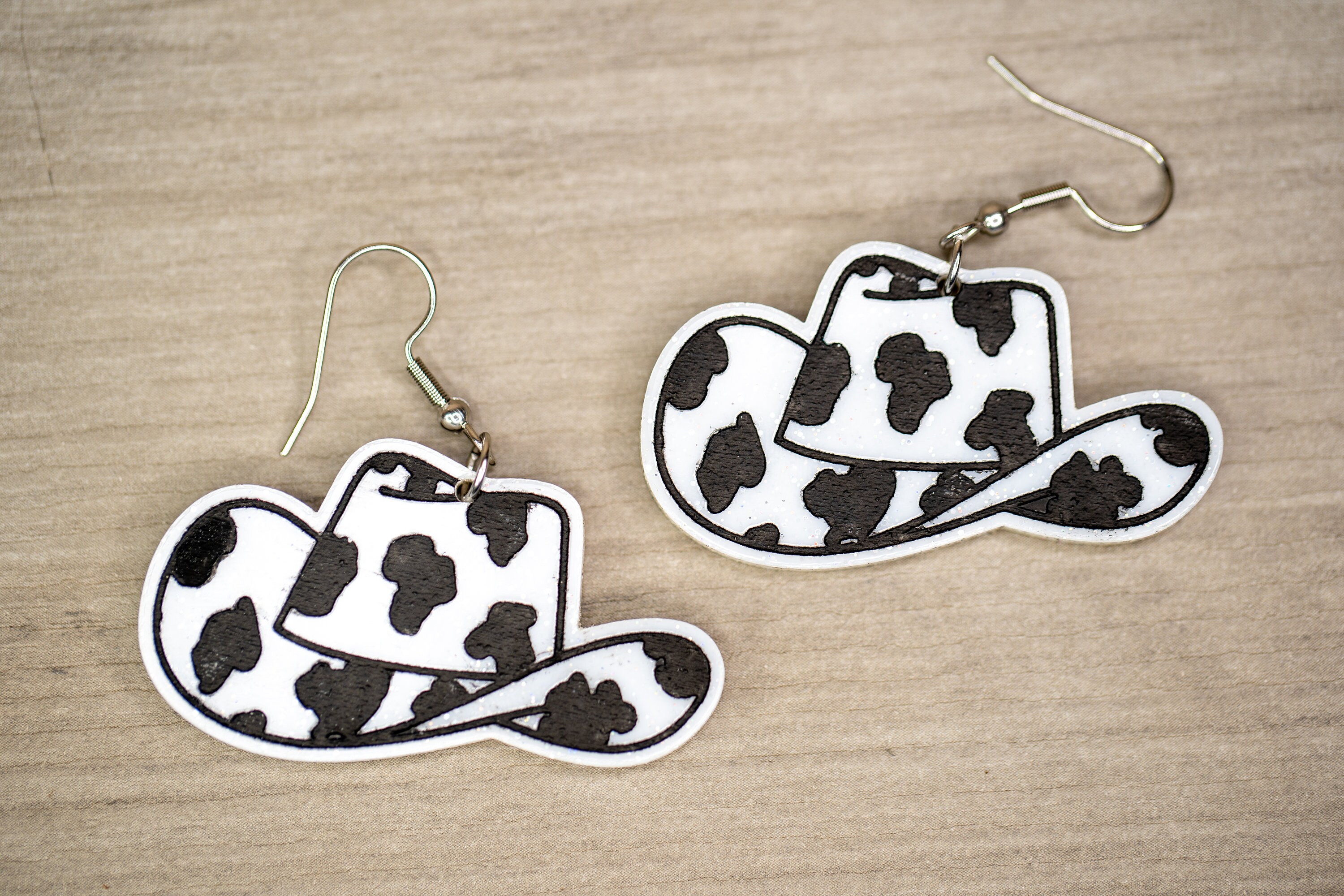 Cowgirl Hat Earrings, Cowboy Hat, Acrylic Earrings, Rodeo Earrings ...