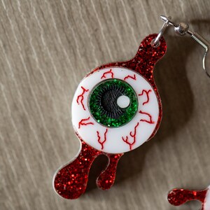 Bloody Eye Earrings, Blood Drip Earrings, Creepy Eyeball Earrings ...