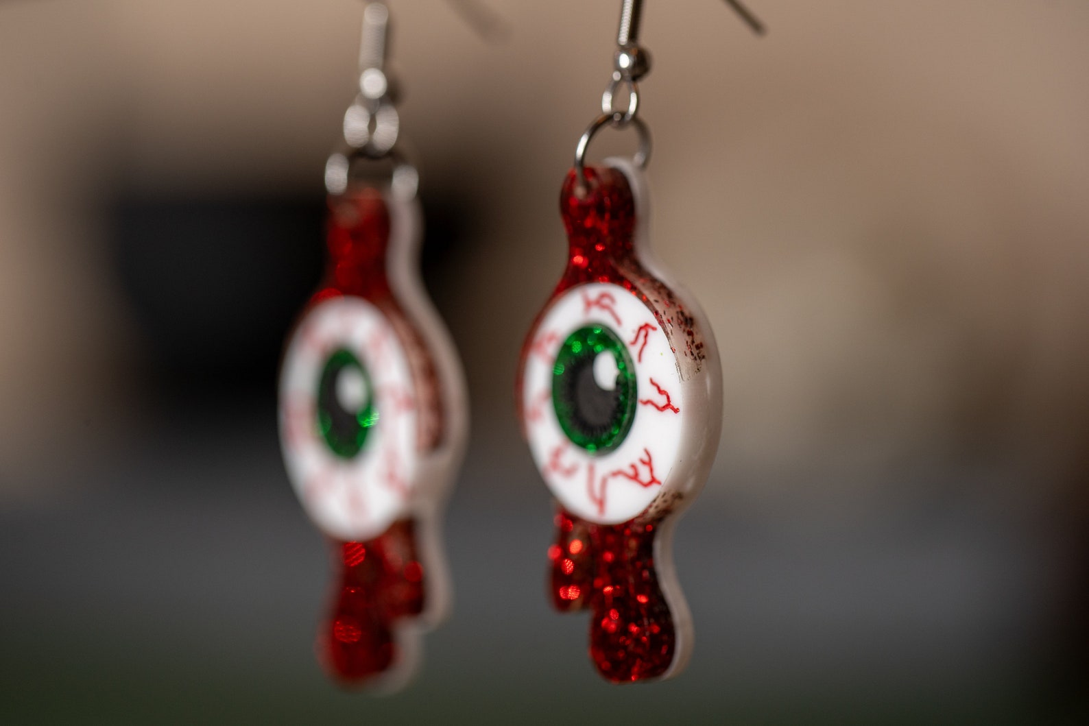 Bloody Eye Earrings, Blood Drip Earrings, Creepy Eyeball Earrings ...