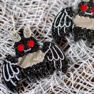 Mothman Acrylic Earrings, Cute Mothman Earrings, Kawaii Earrings ...