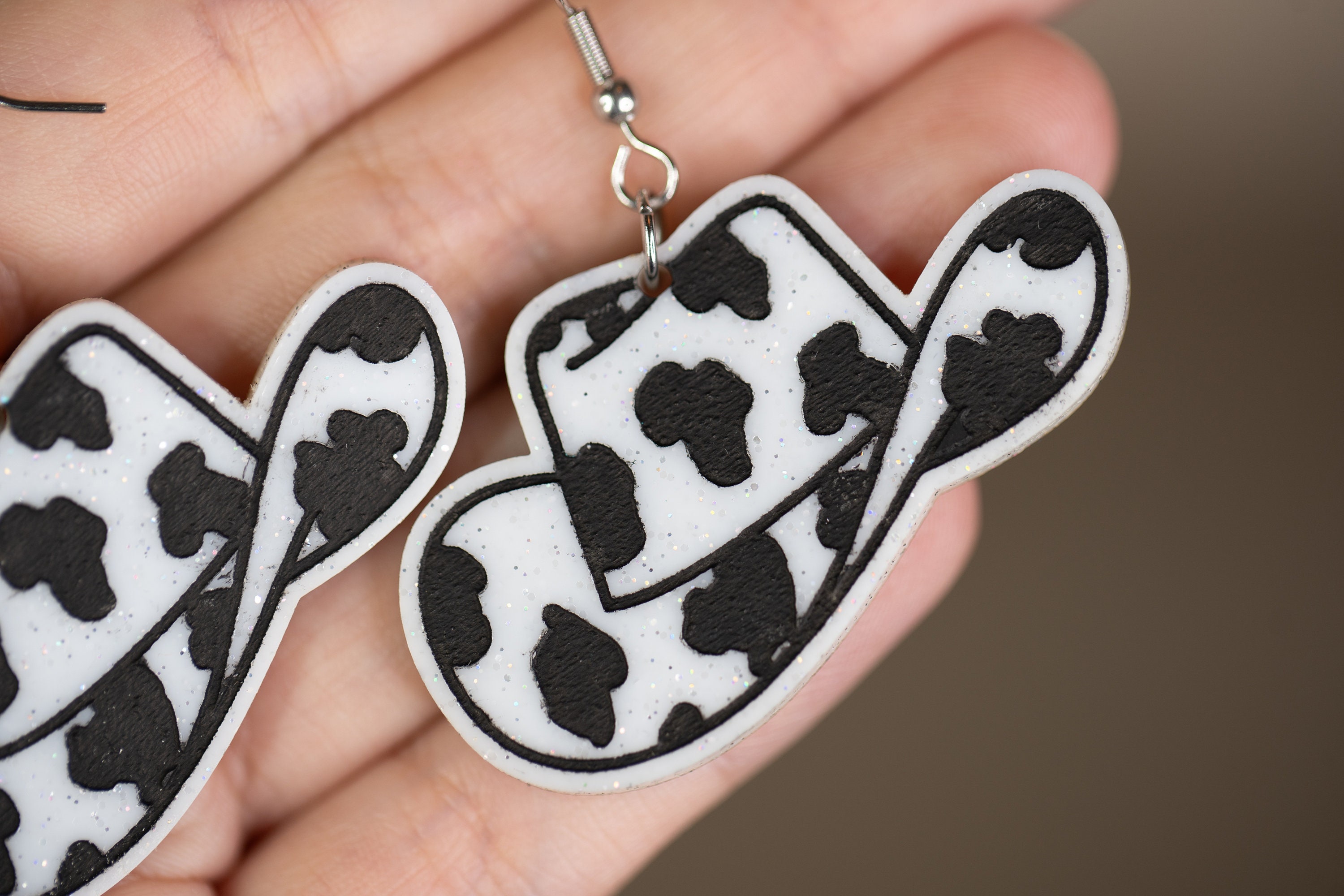 Cowgirl Hat Earrings, Cowboy Hat, Acrylic Earrings, Rodeo Earrings ...