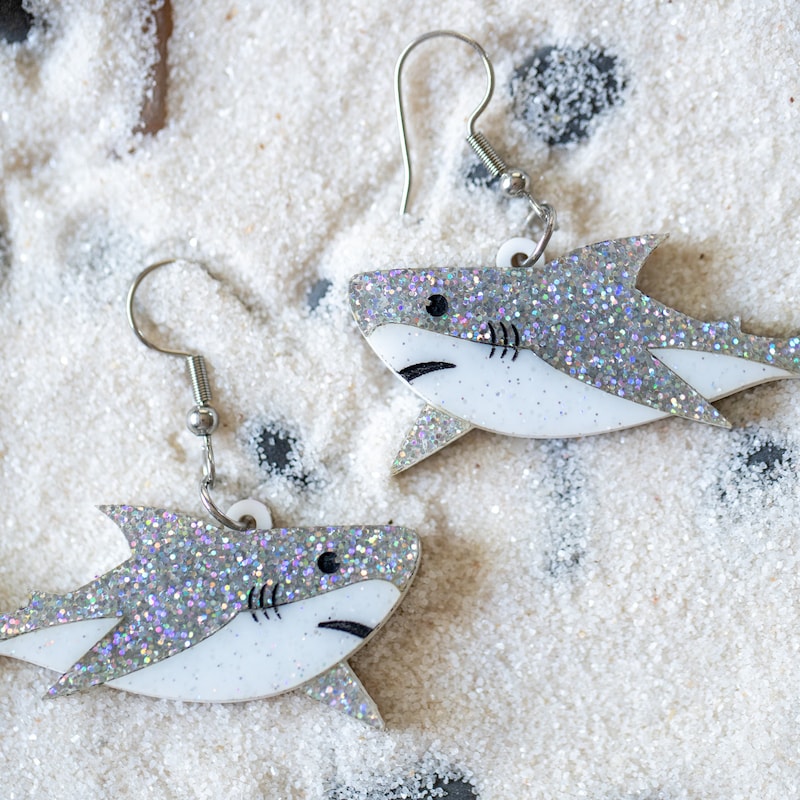 Shark Earrings - Etsy