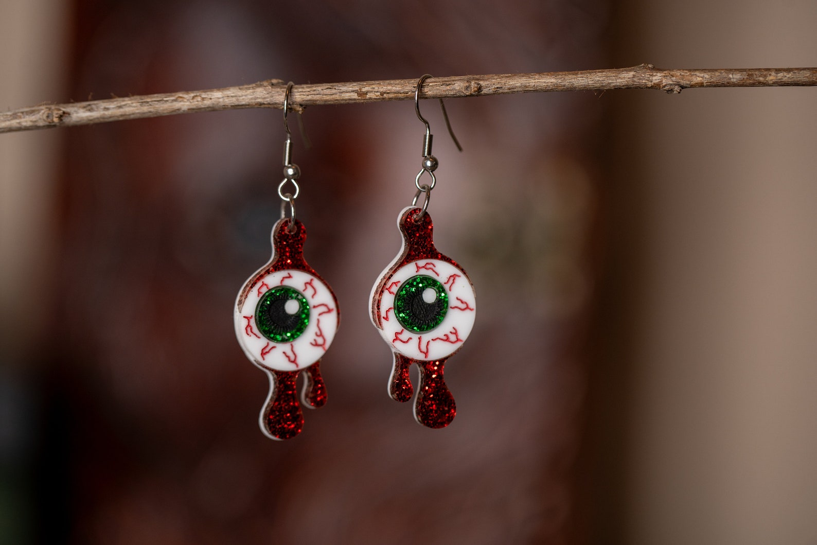 Bloody Eye Earrings, Blood Drip Earrings, Creepy Eyeball Earrings ...
