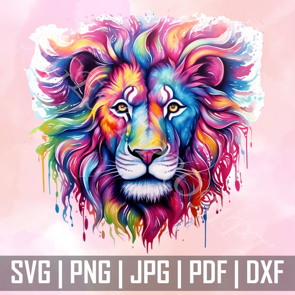 Colorful Lion Ai Art - Etsy