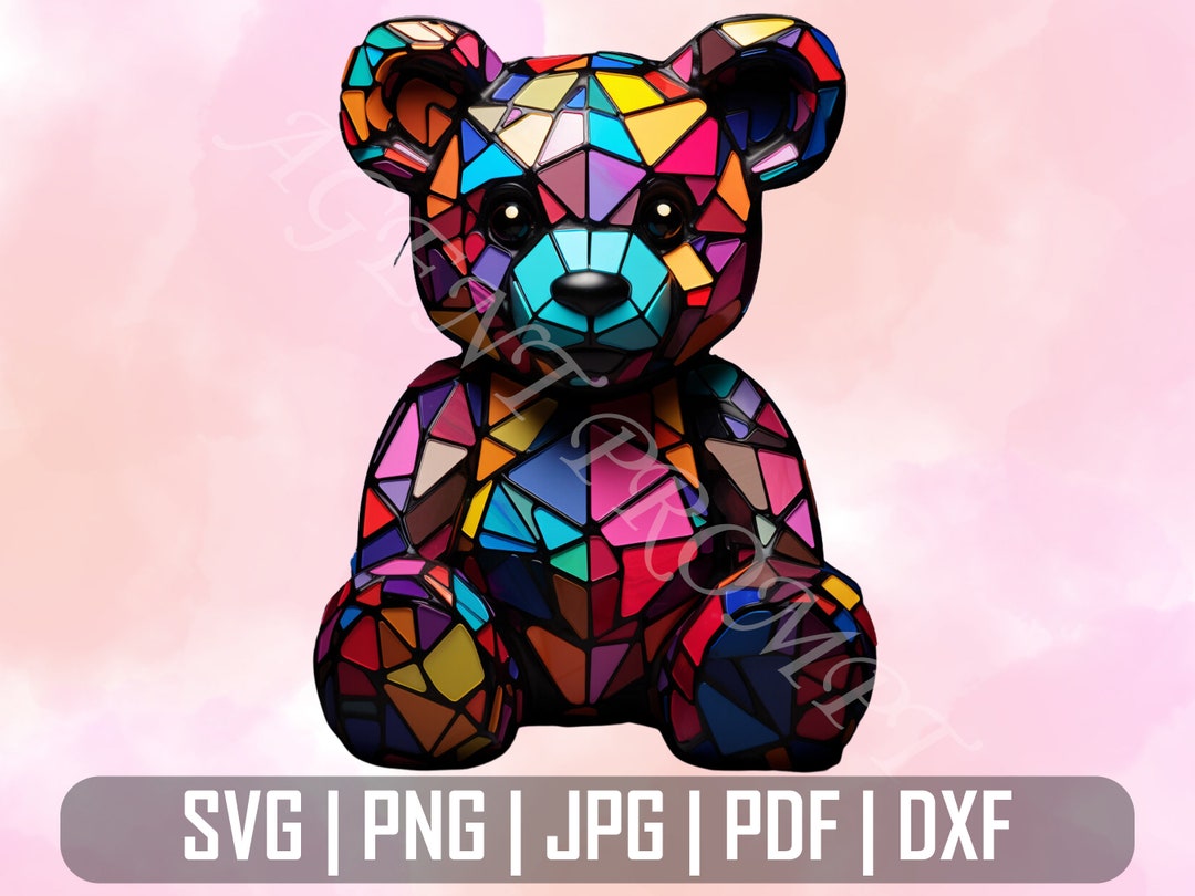 Geometric Teddy Bear SVG Bear PNG Sublimation for Tshirt / Mug, Trendy ...