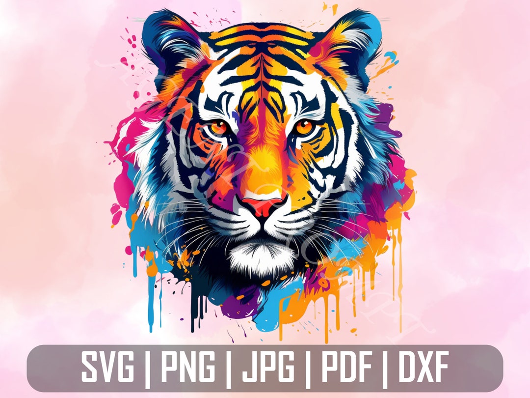 Coloful Tiger SVG Tiger PNG Sublimation for Tshirt / Mugs, Trendy Pdf ...