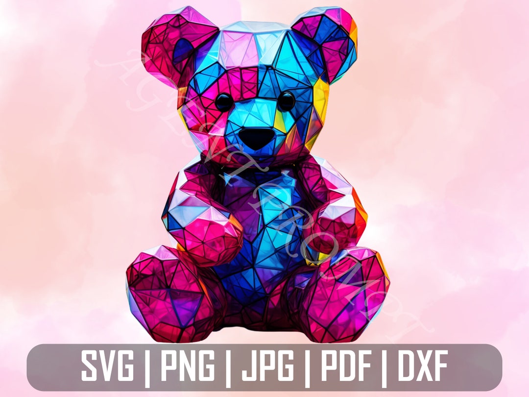 Geometric Teddy Bear SVG Bear PNG Sublimation for Tshirt / Mug, Trendy ...