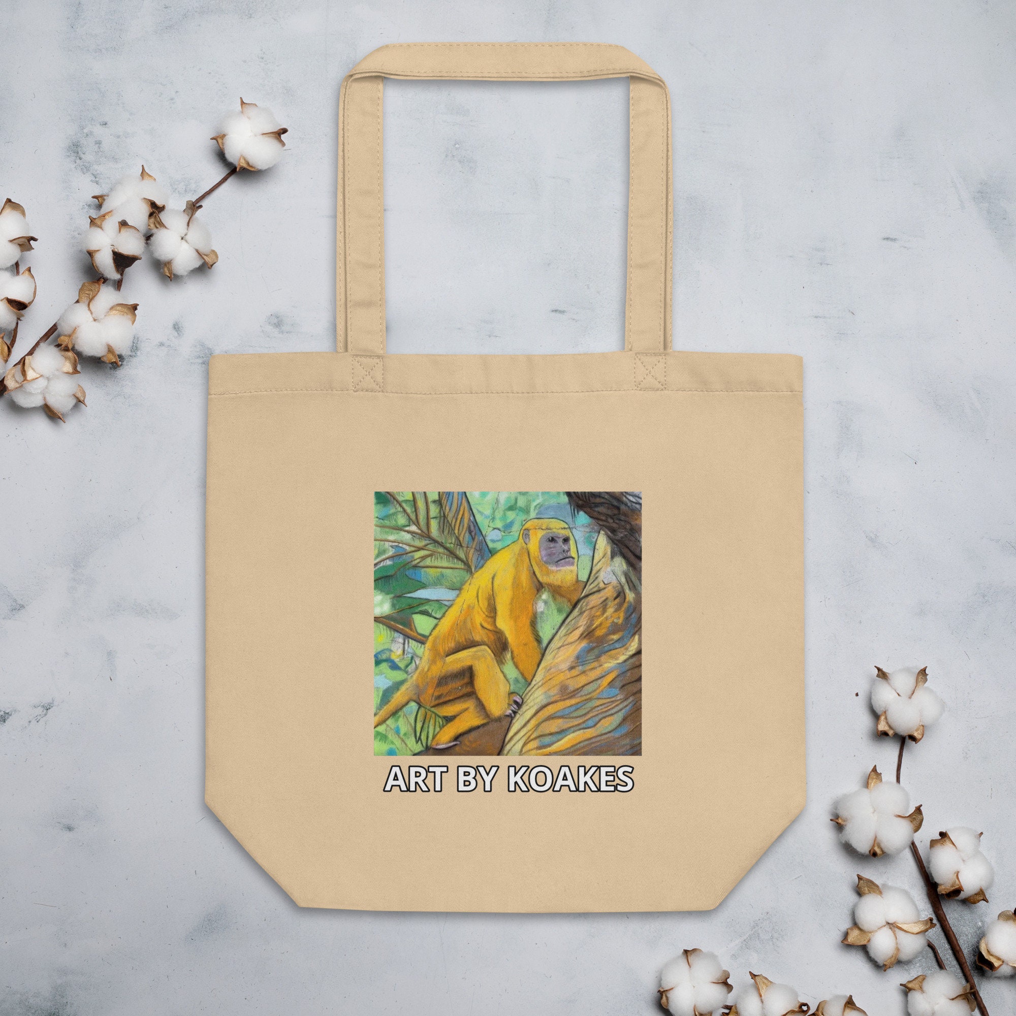 Orange Howler Monkey Eco Tote Bag Featuring Original Chalk Art - Etsy