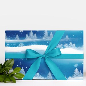 Drifting Snowscape Gift Wrap Sheets christmas, New Year's, Winter Gift ...