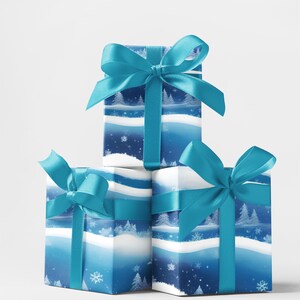 Drifting Snowscape Gift Wrap Sheets christmas, New Year's, Winter Gift ...
