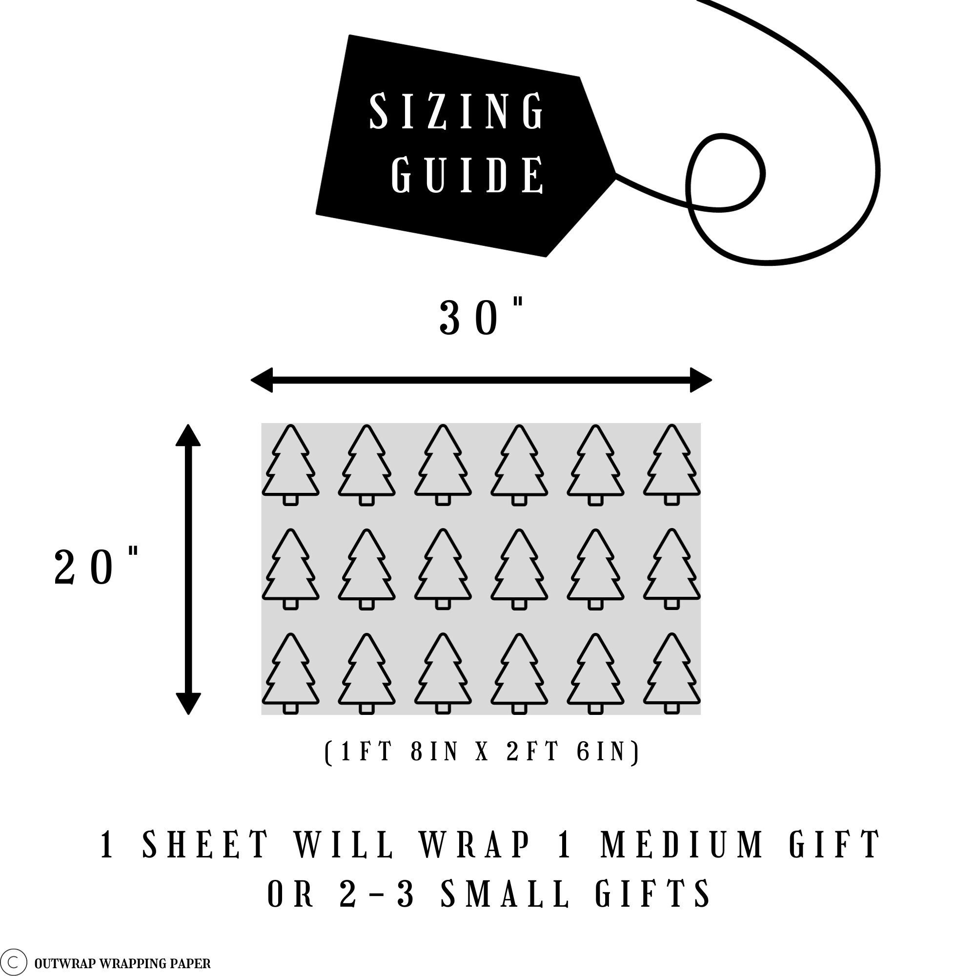 Fir & Fancy Gift Wrap Sheets christmas, Winter Gift - Etsy