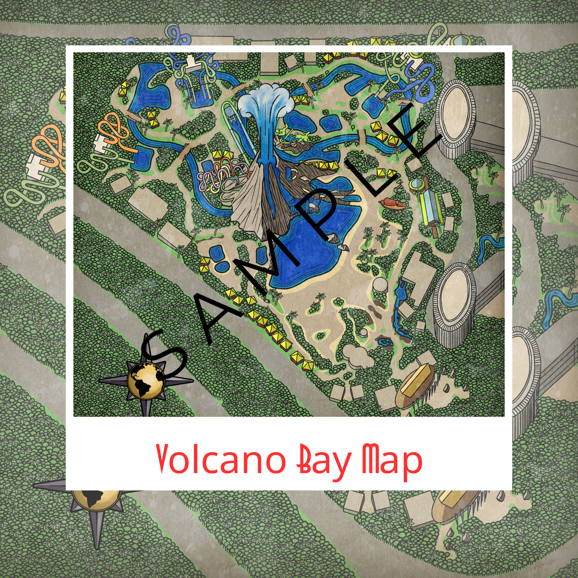 Universal Orlando Volcano Bay Digital Map Template - Etsy