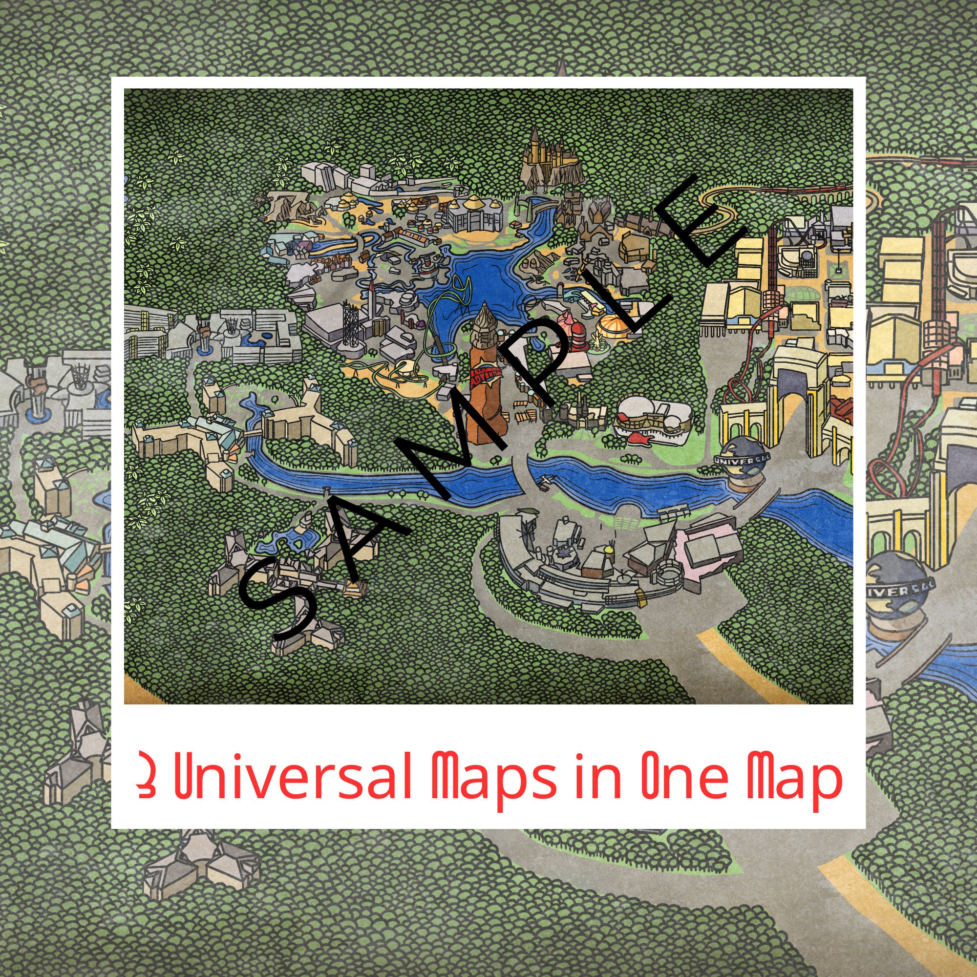 Universal Studios Florida Digital Map Template - Etsy