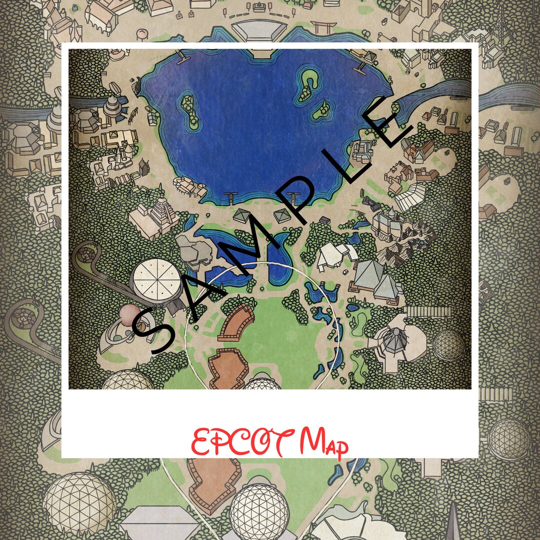 WDW EPCOT Digital Map Template - Etsy