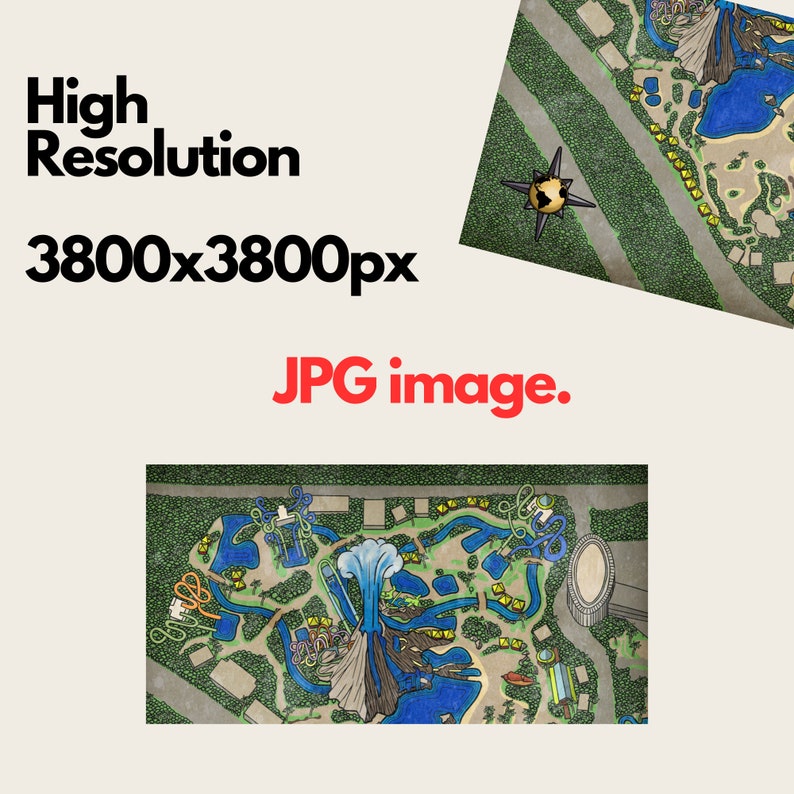 Universal Orlando Volcano Bay Digital Map Template - Etsy
