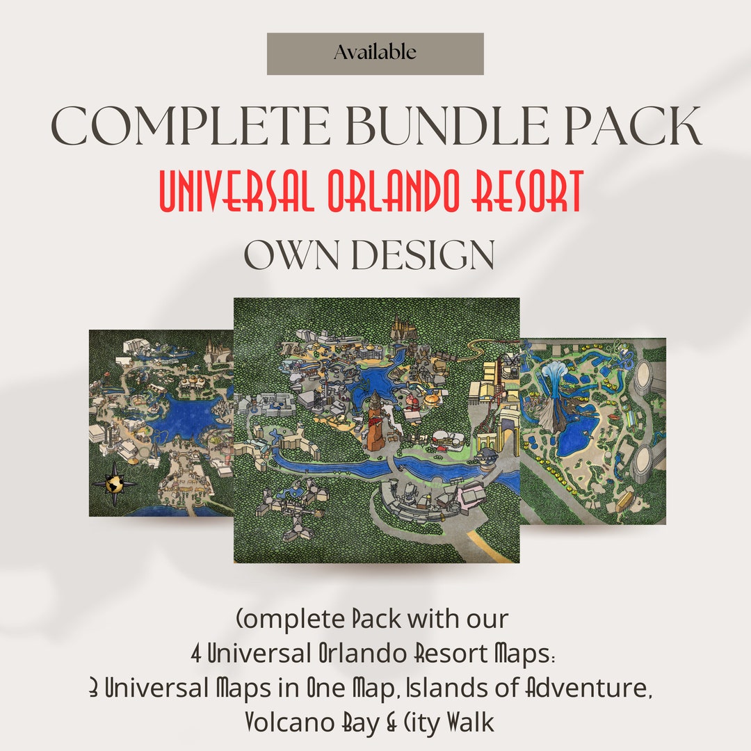 Pack All Universal Orlando Resort Digital Maps Templates - Etsy