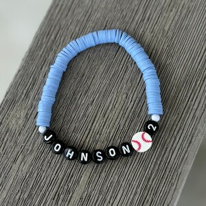 Boys Baseball Bracelet, Boys Girls Clay Heishi Bead Bracelets, Sports ...