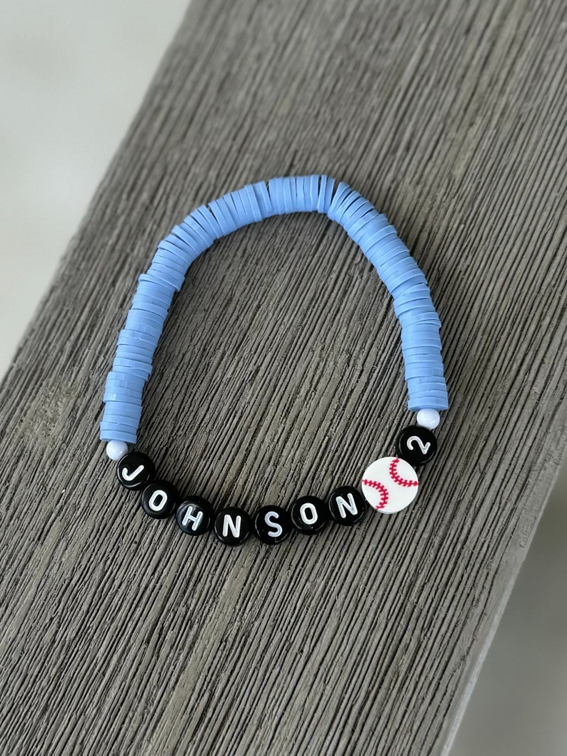 Boys Baseball Bracelet, Boys Girls Clay Heishi Bead Bracelets, Sports ...