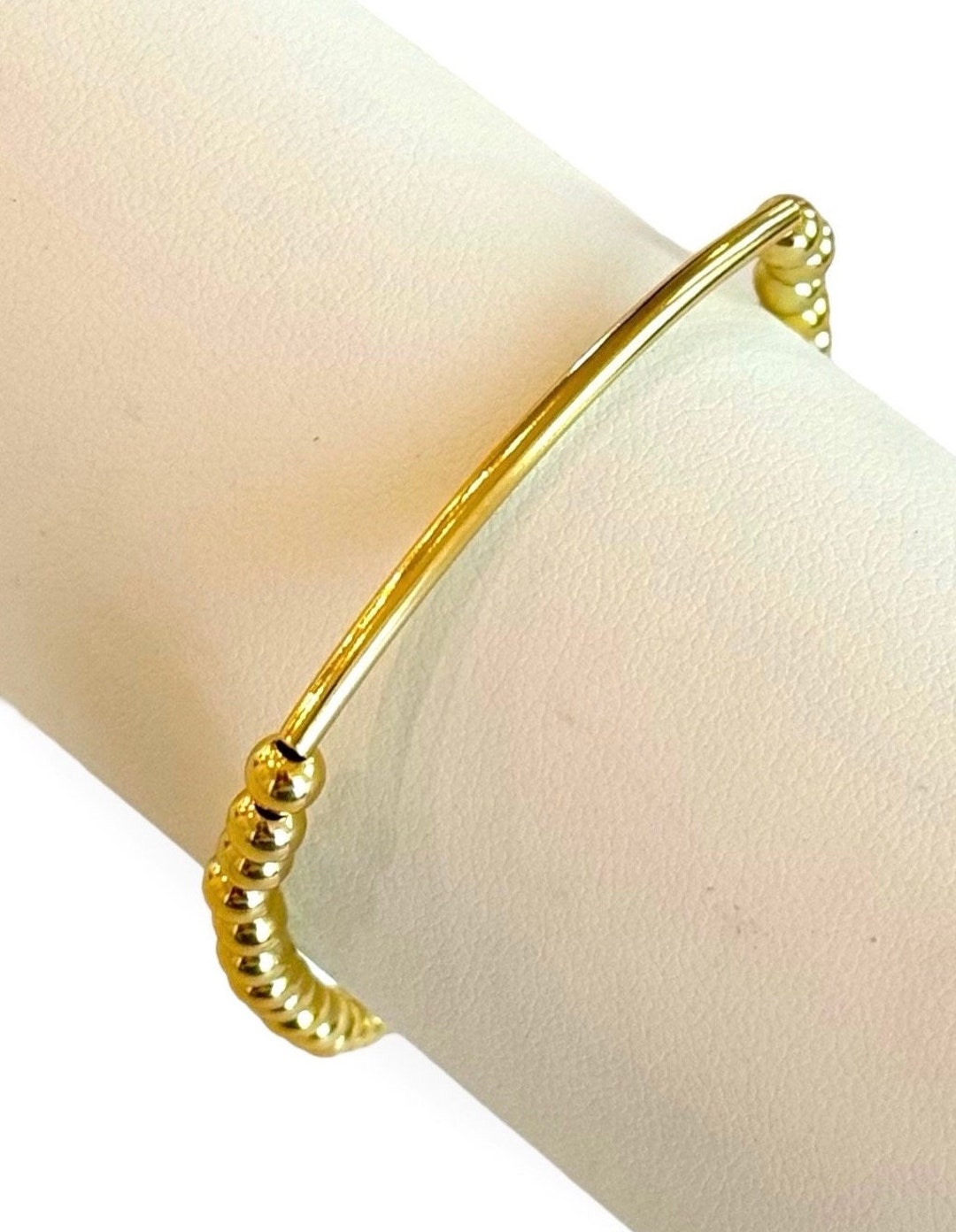 Gold Bar Bracelet, Dainty 14k Gold Filled Beads, 40mm Gold Filled Bar ...