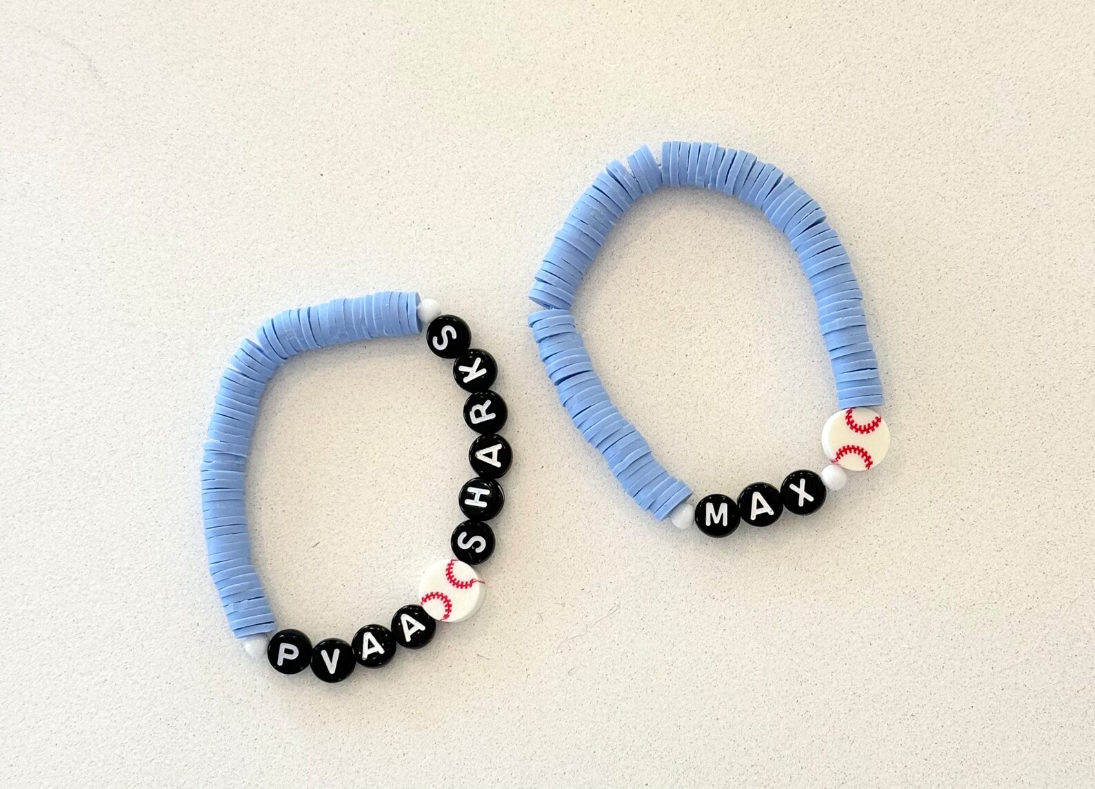 Boys Baseball Bracelet, Boys Girls Clay Heishi Bead Bracelets, Sports ...