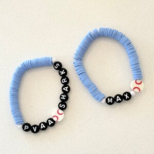 Boys Baseball Bracelet, Boys Girls Clay Heishi Bead Bracelets, Sports ...