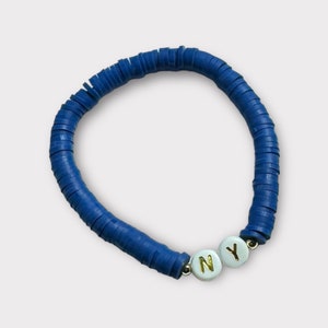 Custom New York METS Baseball Bracelet Stack Stretchy Beaded Bracelets ...