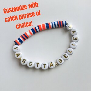 Custom New York METS Baseball Bracelet Stack Stretchy Beaded Bracelets ...