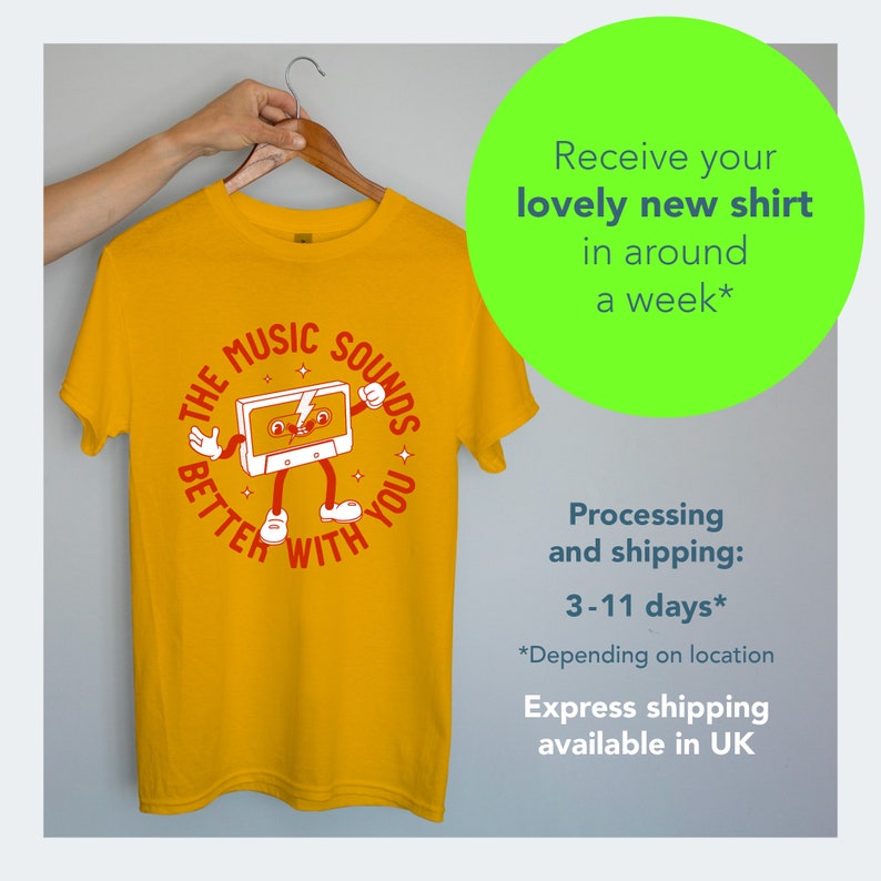 The Music Sounds Better With You Graphic Design T-shirt / Trendy ...