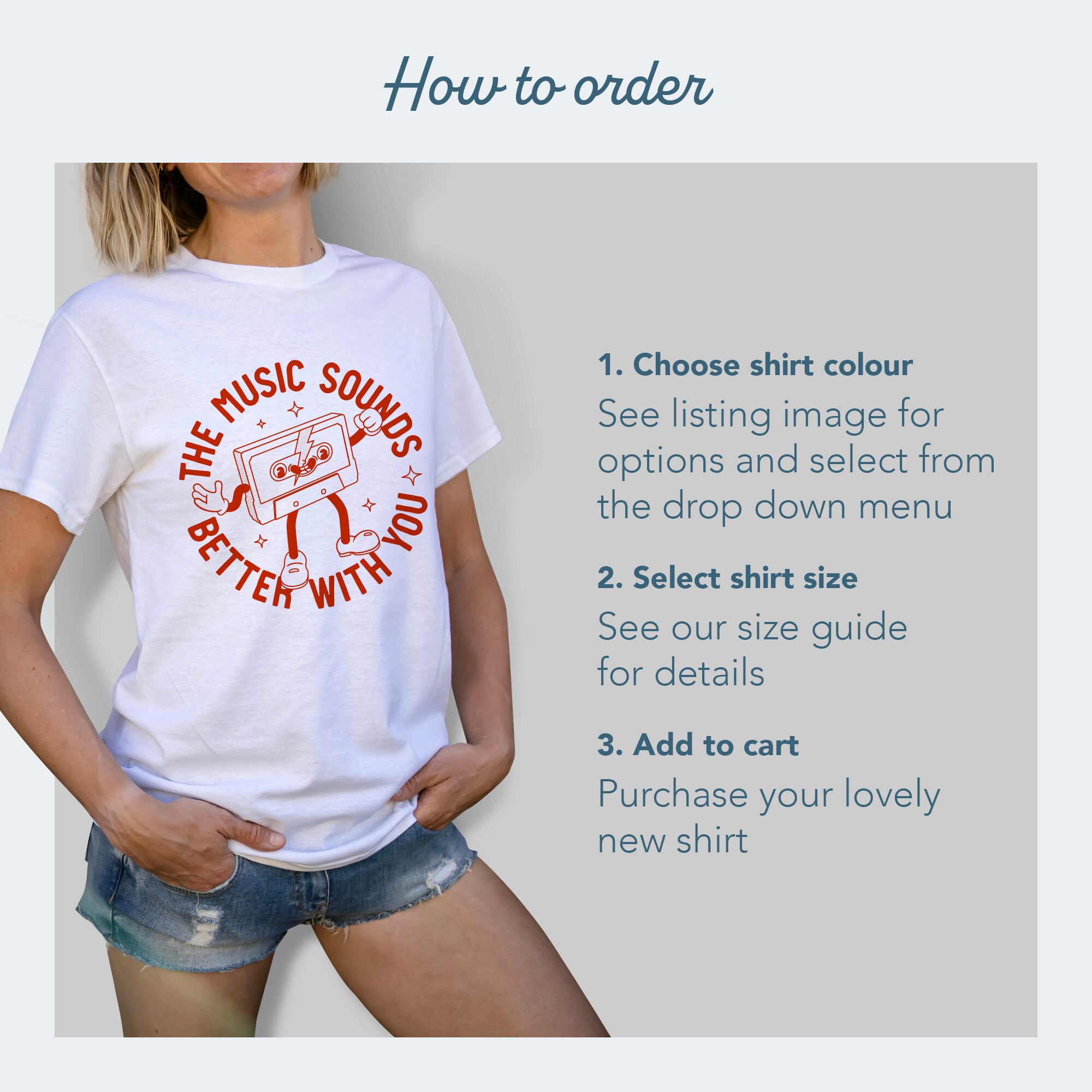 The Music Sounds Better With You Graphic Design T-shirt / Trendy ...
