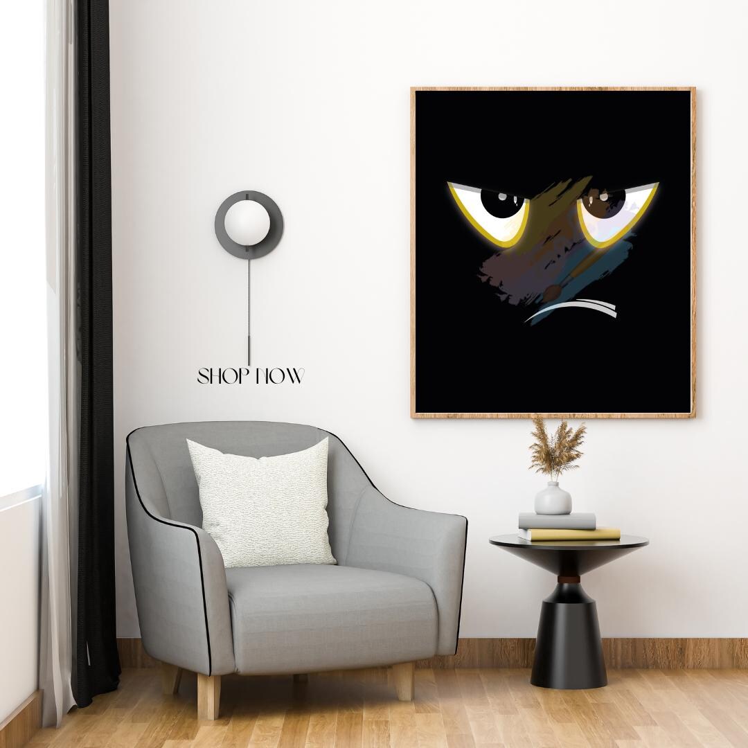 Angry Eyes Digital Art | Dark Aesthetic Wall Print | Mysterious Face ...