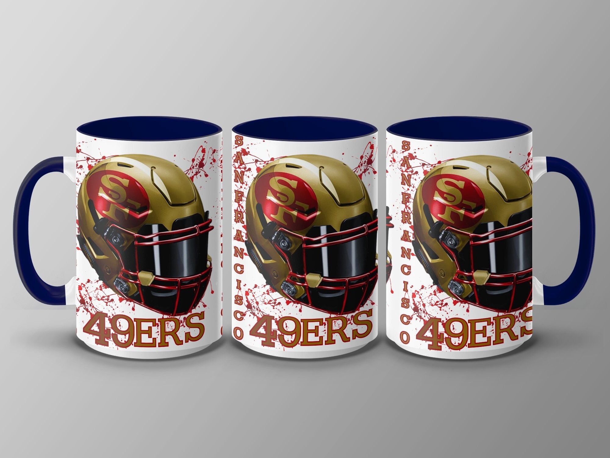 49ers-pro Football Team Mugs, Helmet Iconic Designs, Vintage Coffee Mug ...