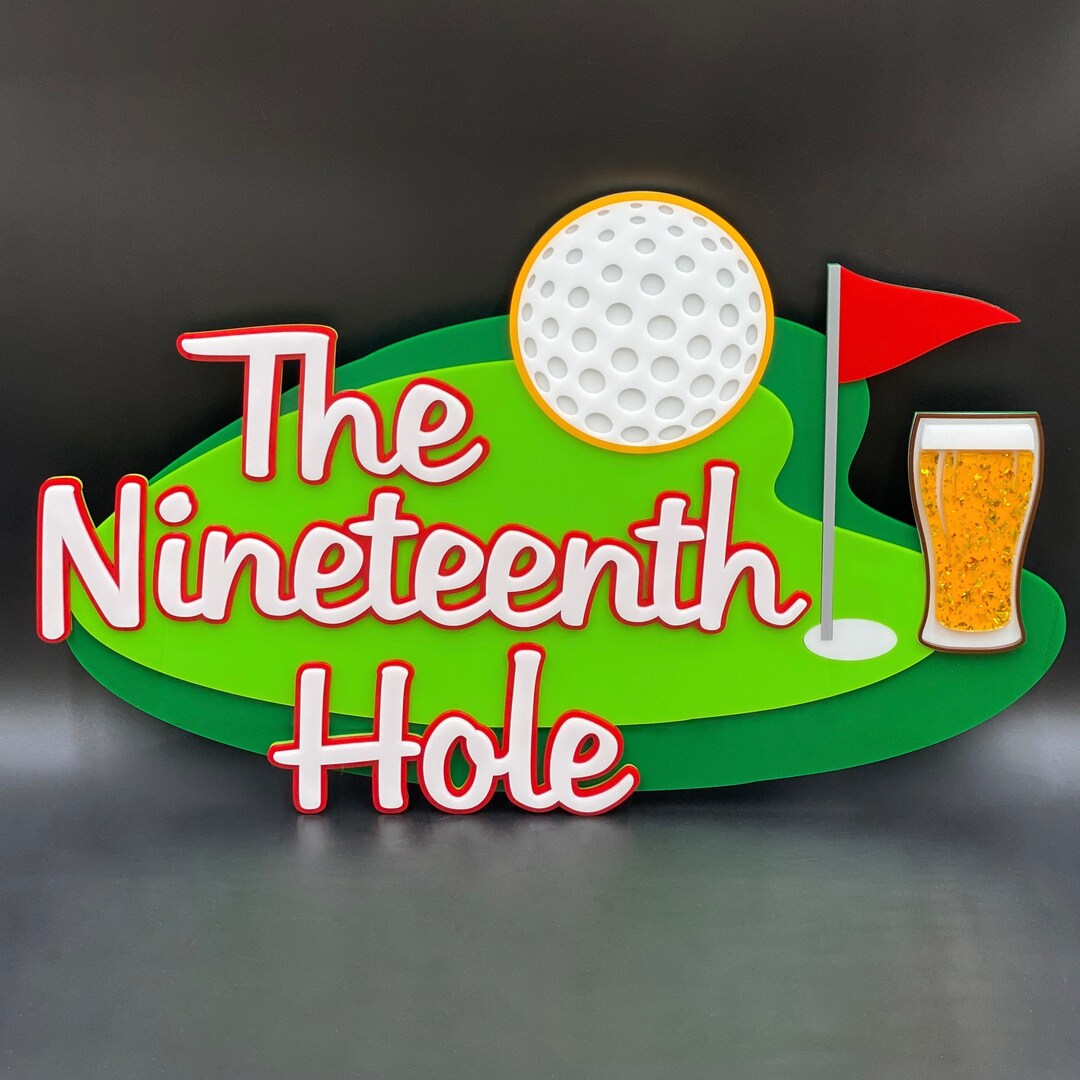 3D Personalized Golf Sign | "nineteenth Hole" Design | Sports Bar ...
